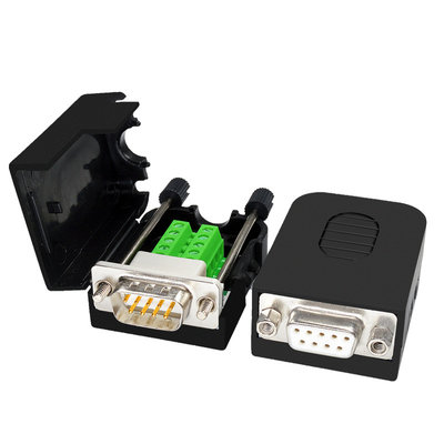 DB9 D Sub 9 Pin RS232 Serial Port Connectors to Terminal Blocks Adapter with housing